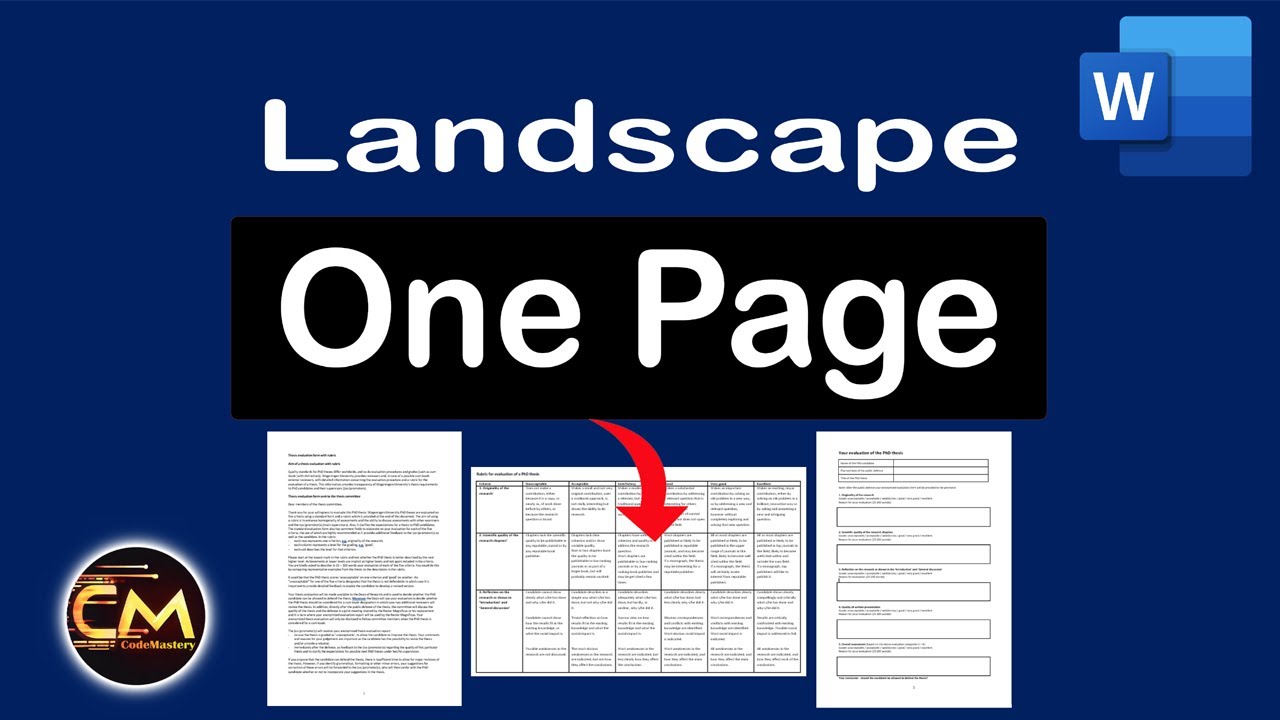 Boost Your Document's Impact: Word 2021 One-Page Landscape Tutorial ...