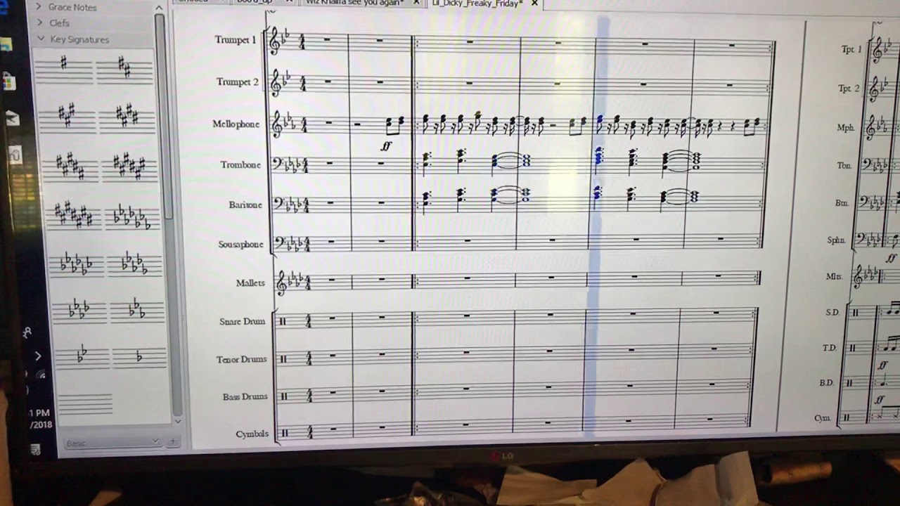 Chris brown freaky Friday band music sheet - YouTube