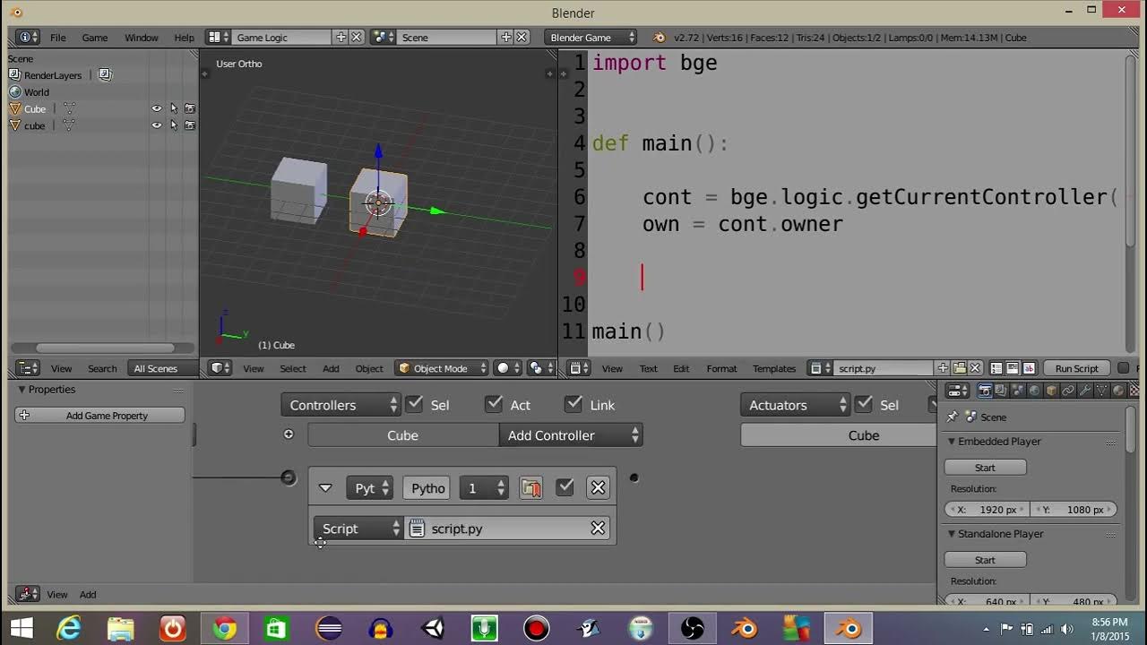 UPBGE - More on Multiple Objects & One Script Python - YouTube