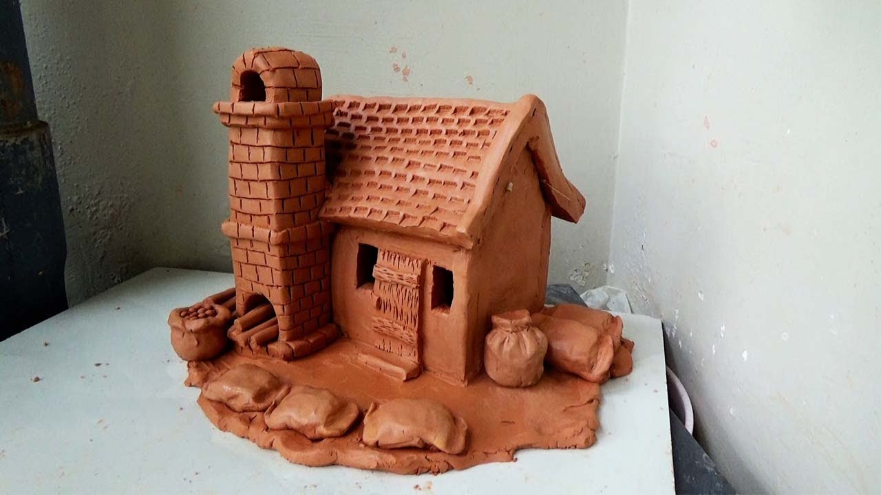 DIY Build A Mini Clay House With Oven - Clay Barn and Bag Miniature ...