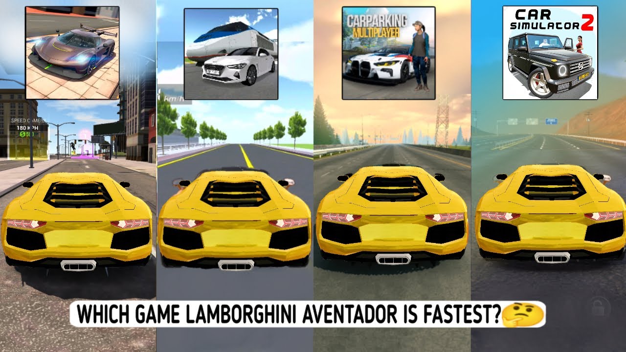 Lamborghini Aventador Top Speed in Car Parking,3D Driving,Car Simulator ...