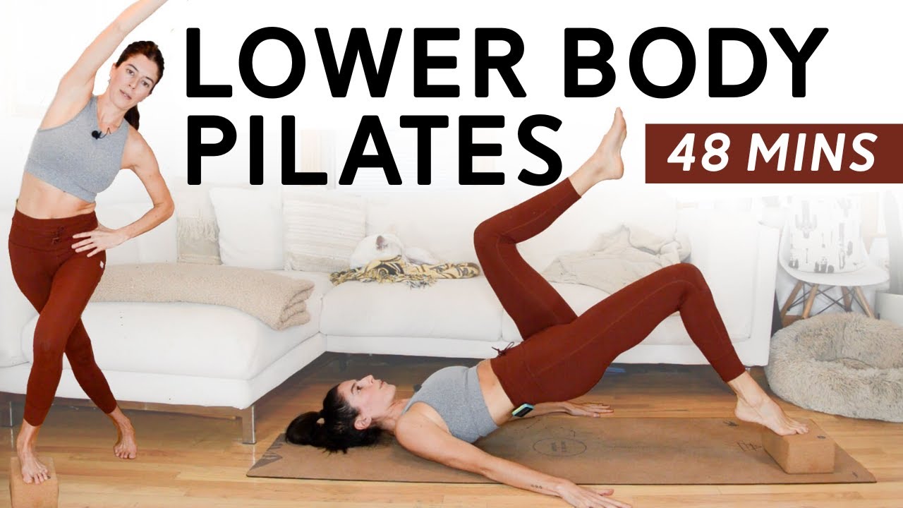 Lower Body Pilates Workout with a Yoga Block (48 Mins) - Pilates Mini ...