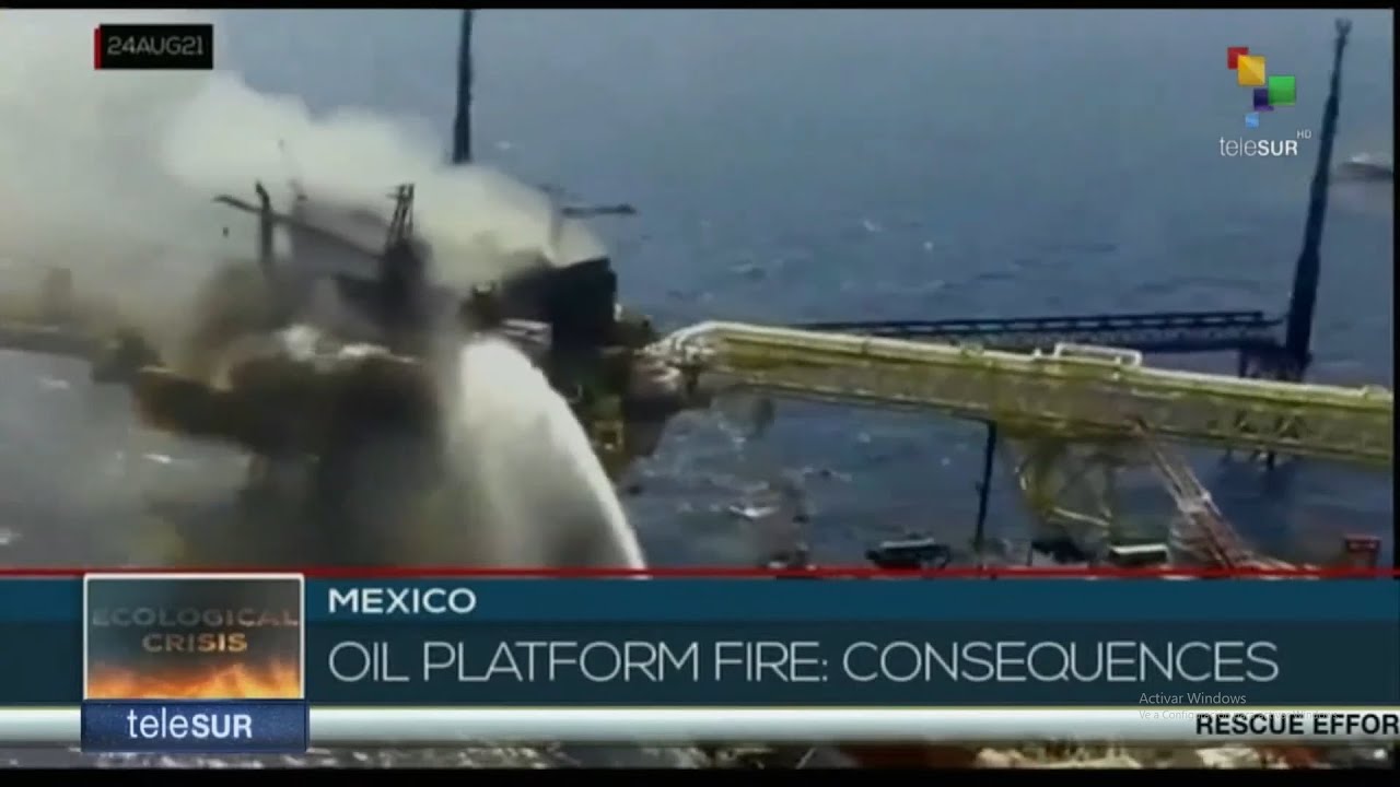 Mexico: Several injured and dead after oil rig fire - YouTube