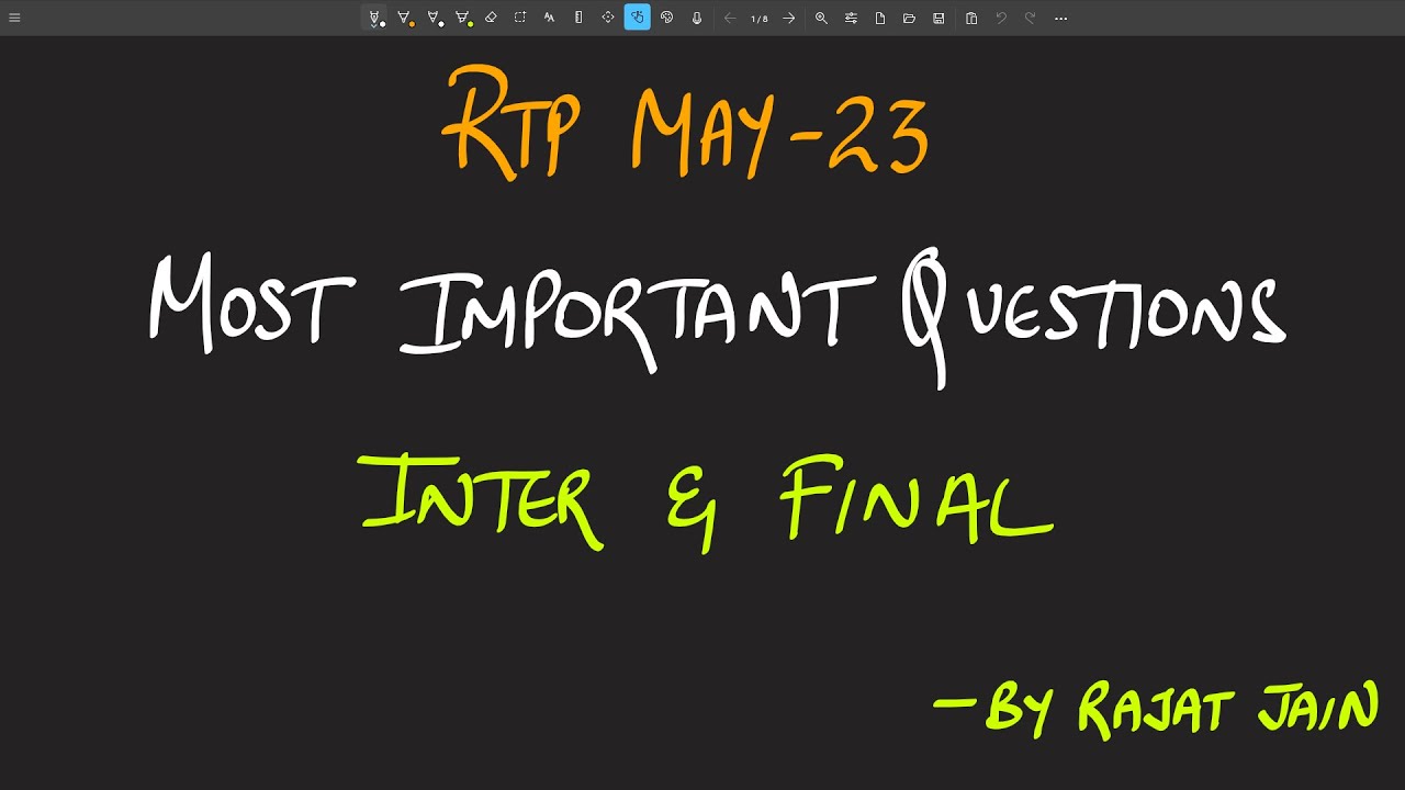 RTP May 2023 - Most Imp Questions Inter and Final - ICAI Mistakes Discussed too - YouTube