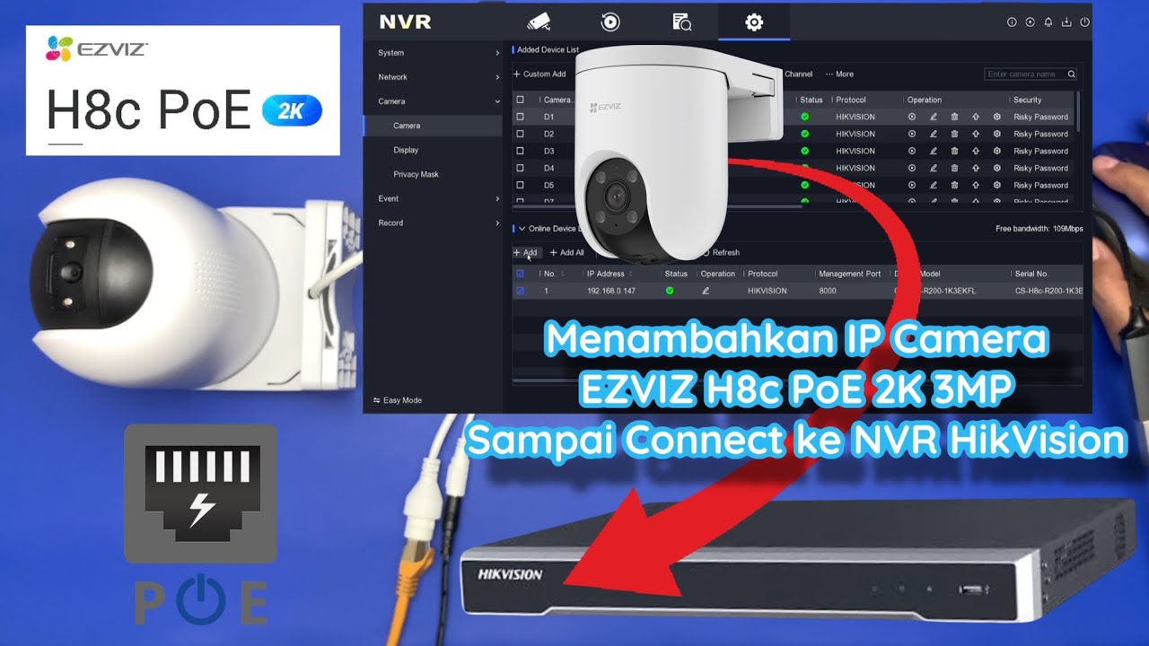 Cara Menambahkan IP Camera EZVIZ H8c PoE 3MP 2K Connect ke NVR ...