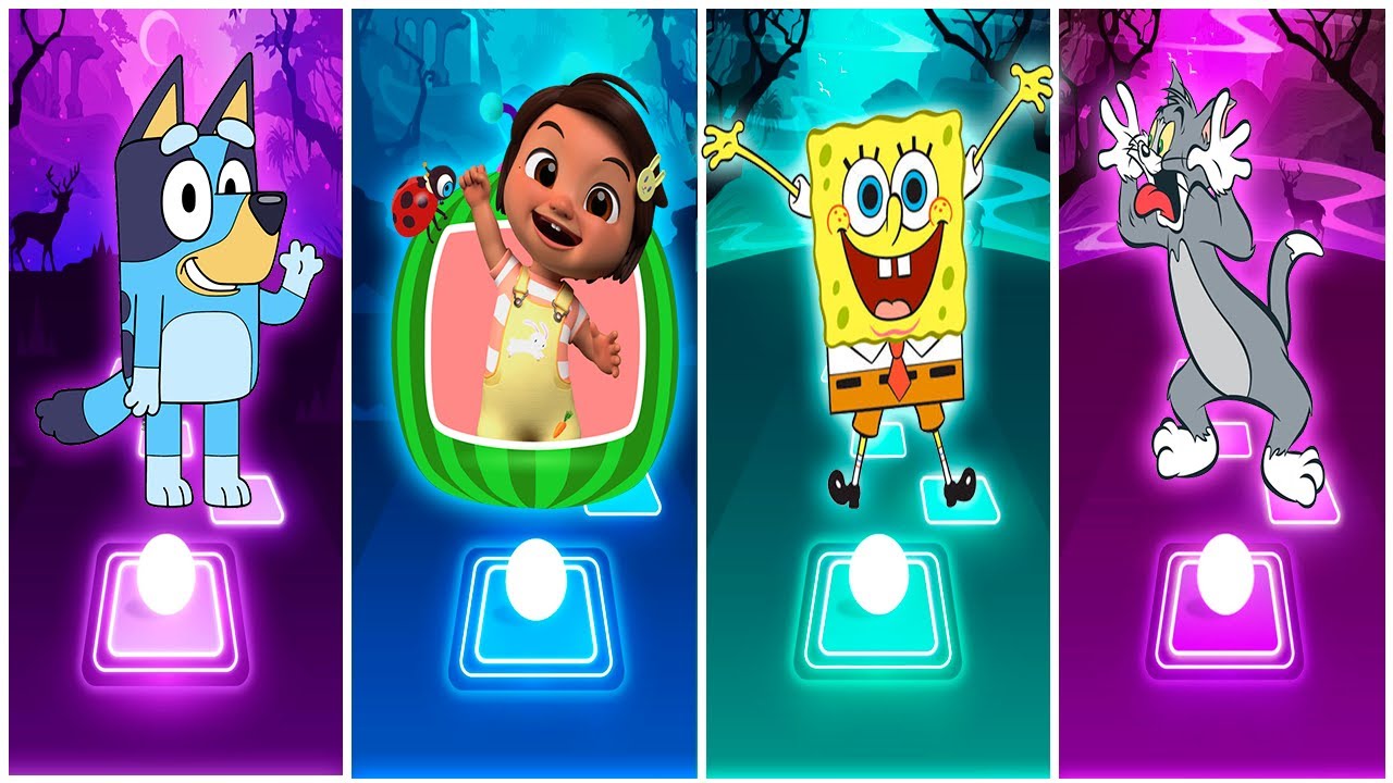 Bluey Bingo 🆚 Cocomelon 🆚 SpongeBob 🆚 Tom and Jerry. 🎶 Who Is Best ...
