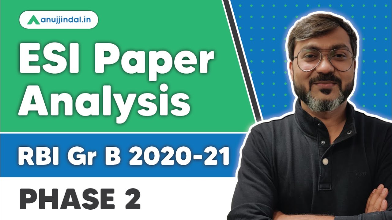 RBI Grade B | ESI Phase 2 Paper Analysis by - Manish Sir - YouTube