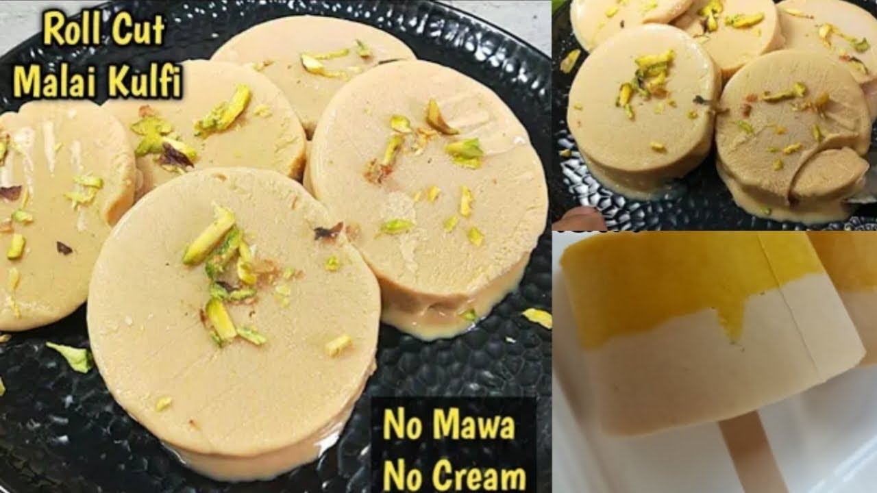Roll Cut Mawa Malai Kulfi~No Mawa Roll Cut Malai Kulfi~Summer Special ...