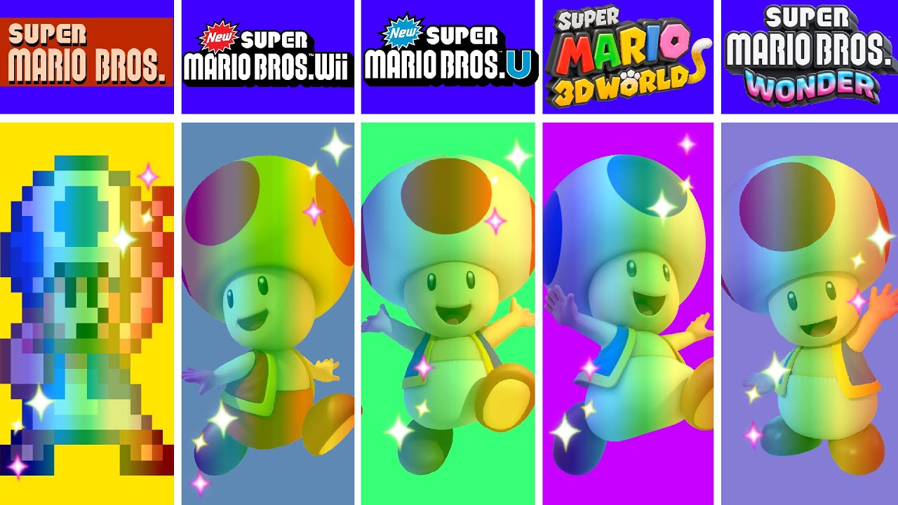 Evolution of Toad Using Super Stars in Super Mario Games And Fan Mod ...