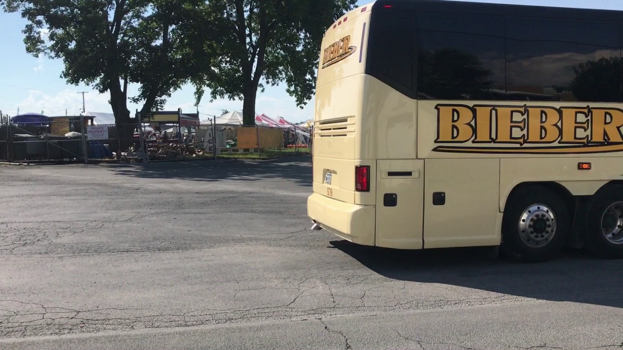 Bieber Tourways - unattended idling buses - YouTube