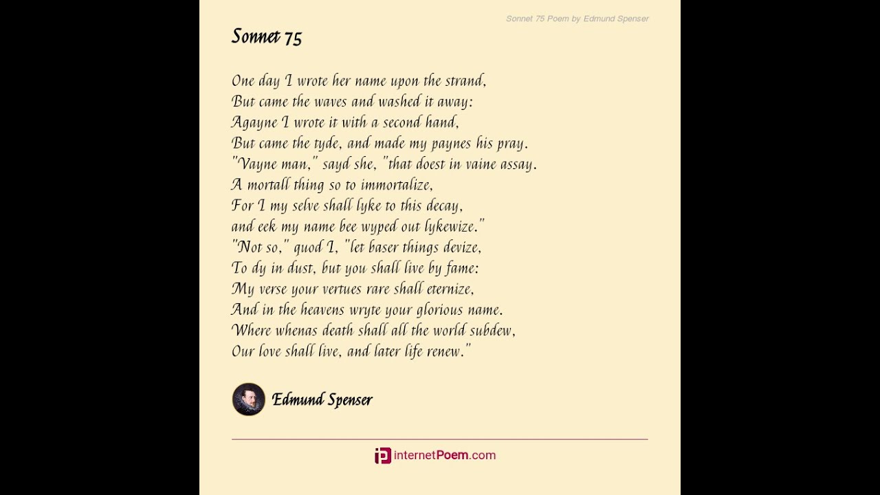 sonnet 75 by Edmund Spenser - YouTube