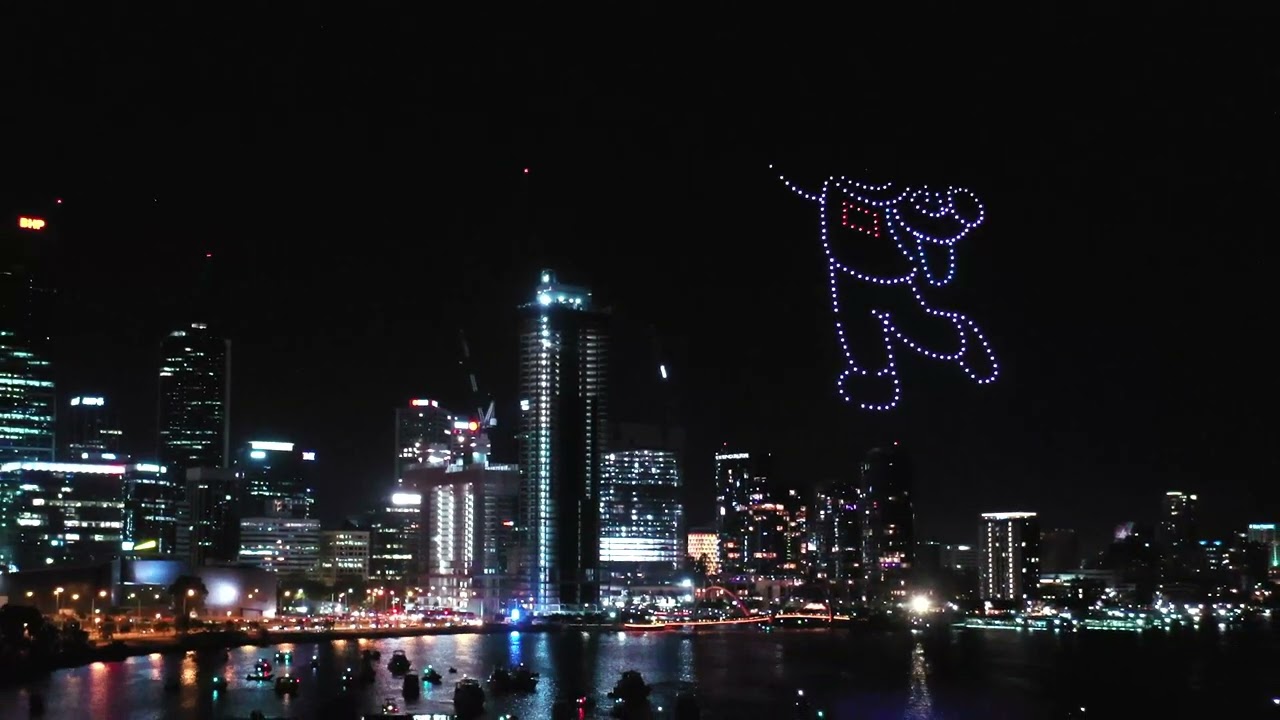 Perth 19 February Drone Light Show - YouTube