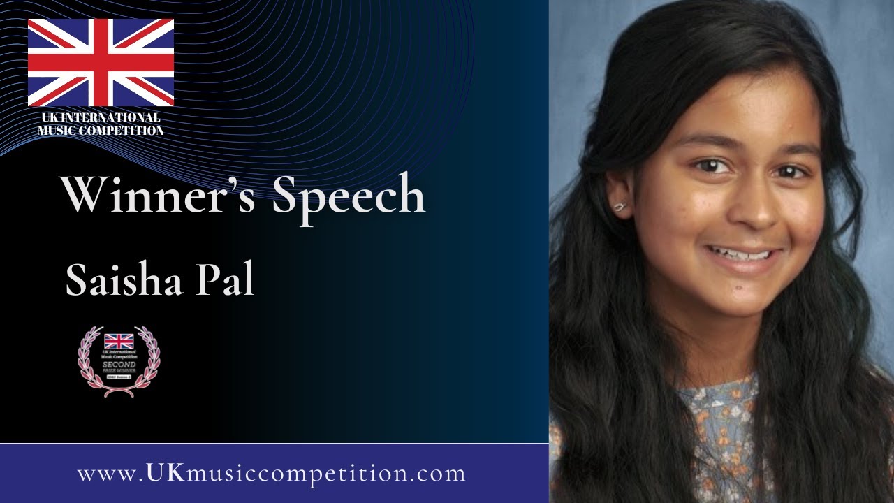 Winner's Speech - Saisha Pal - YouTube