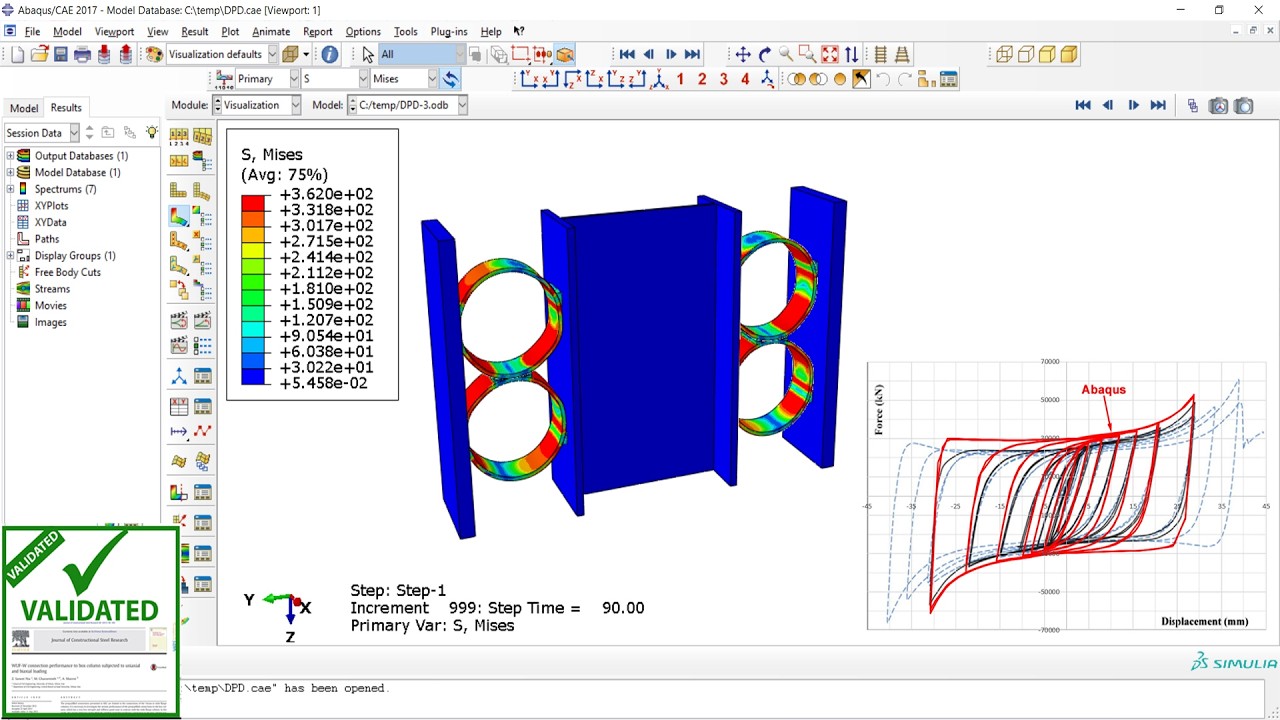Dual-pipe damper under cyclic loading Abaqus - YouTube