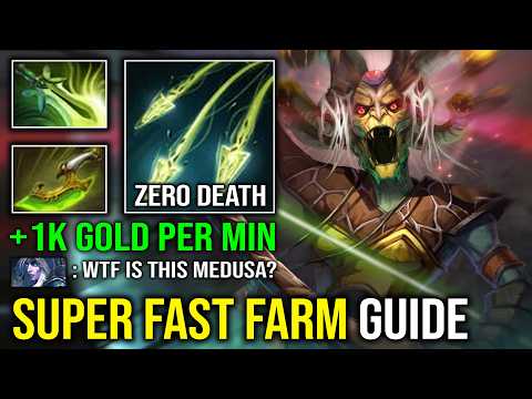 How to Super Fast Farm Medusa with 1K GPM Unkillable Max Agility Speed Mana Shield God Dota 2