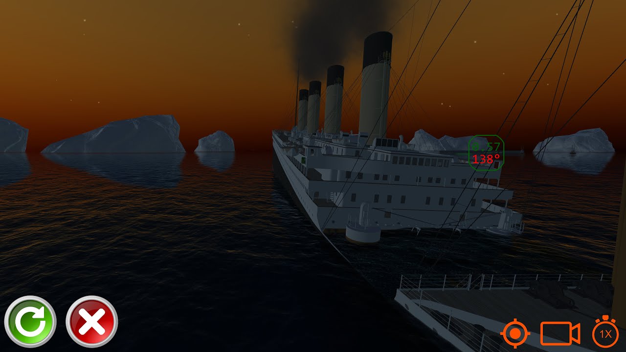 RMS Olympic hits a sea mine at night - Ship Handling Simulator - YouTube