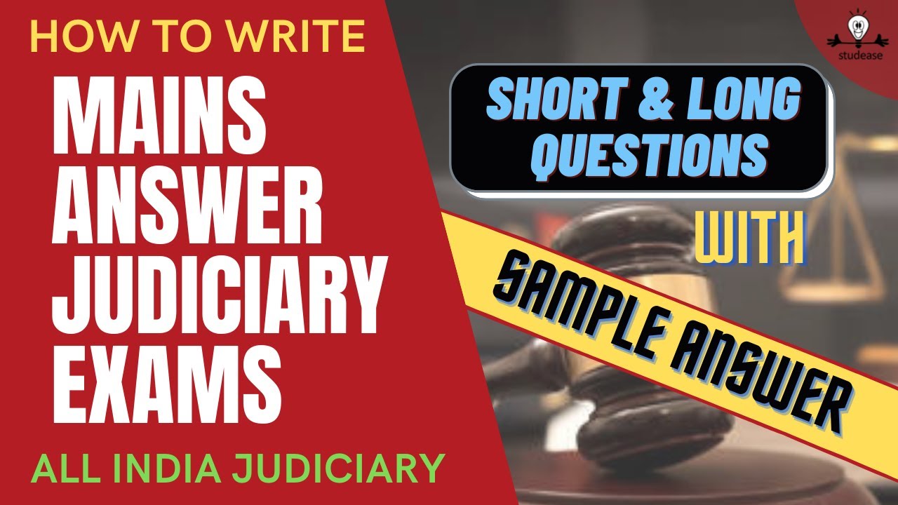 How to Write MAINS Answer - LIVE Session #HJS #RJS (Judiciary Exams ...