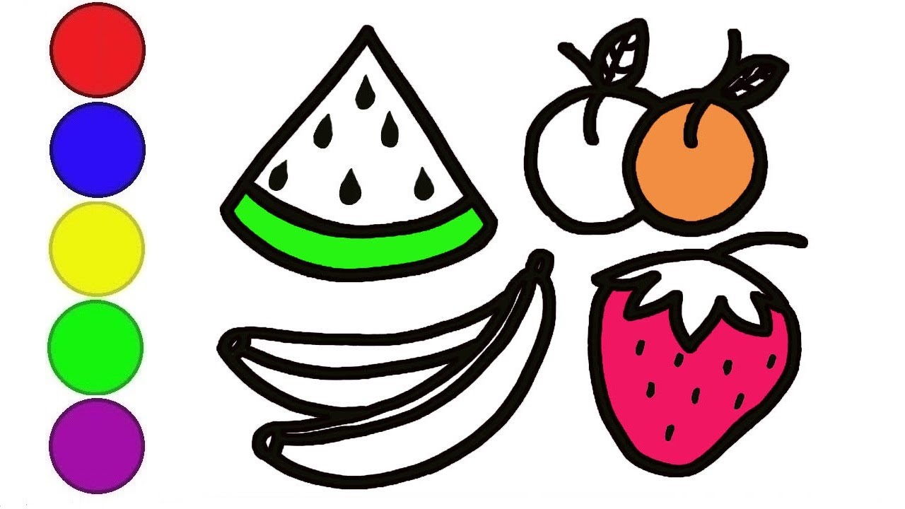 Bolalar uchun meva chizish / how to draw fruits / Сурет салу жемістер ...