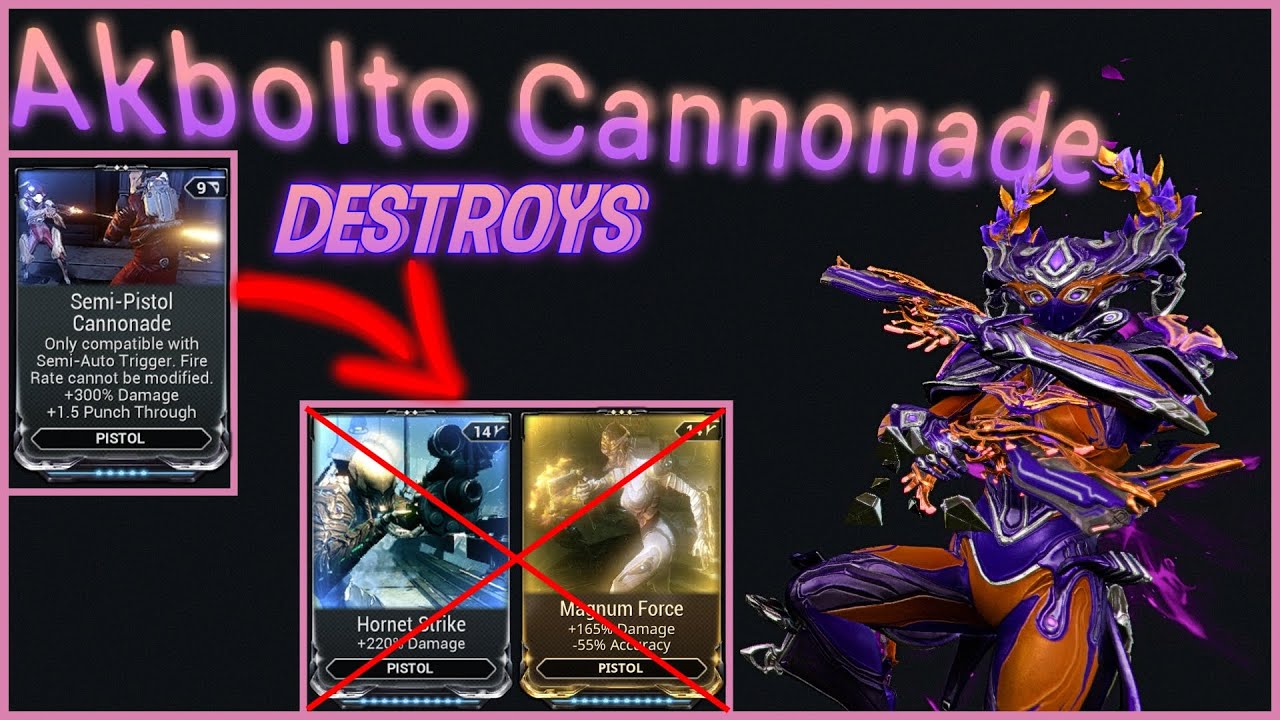 Warframe | Semi-Pistol Cannonade | Akbolto Prime Cannonade - YouTube