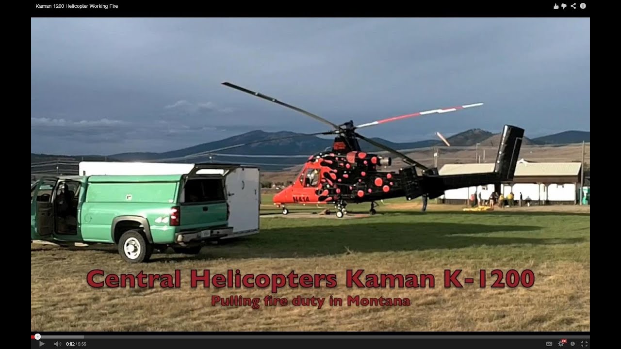 Kaman 1200 Helicopter Working Fire - YouTube