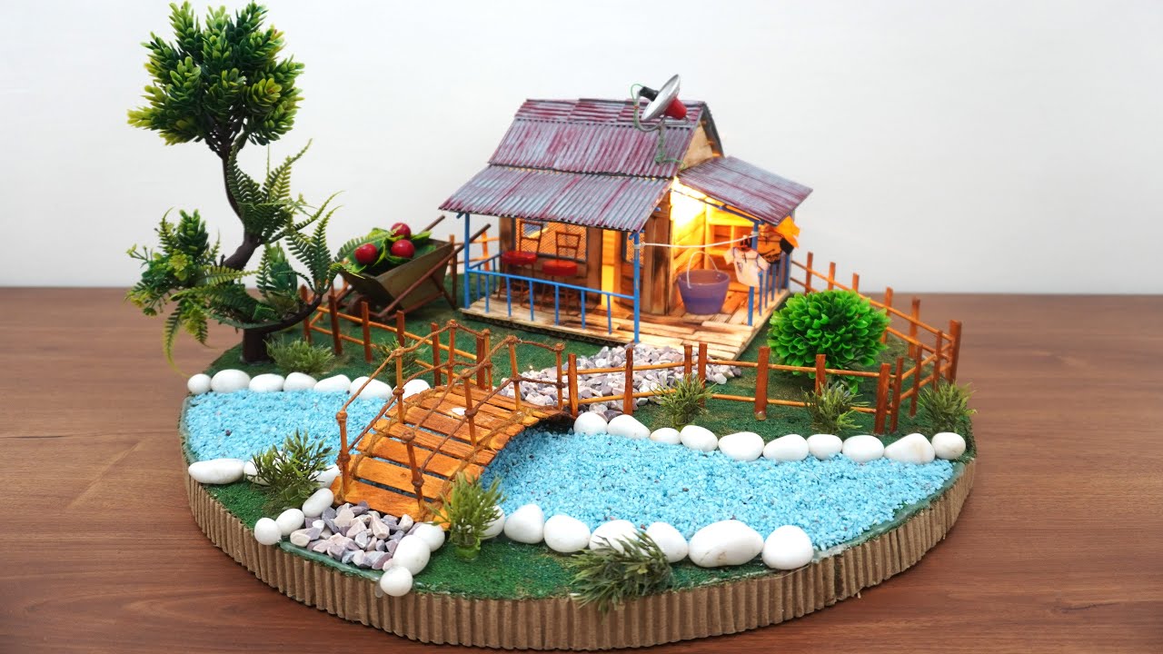 Making a miniature dollhouse using cardboard | DIY Miniature House ...