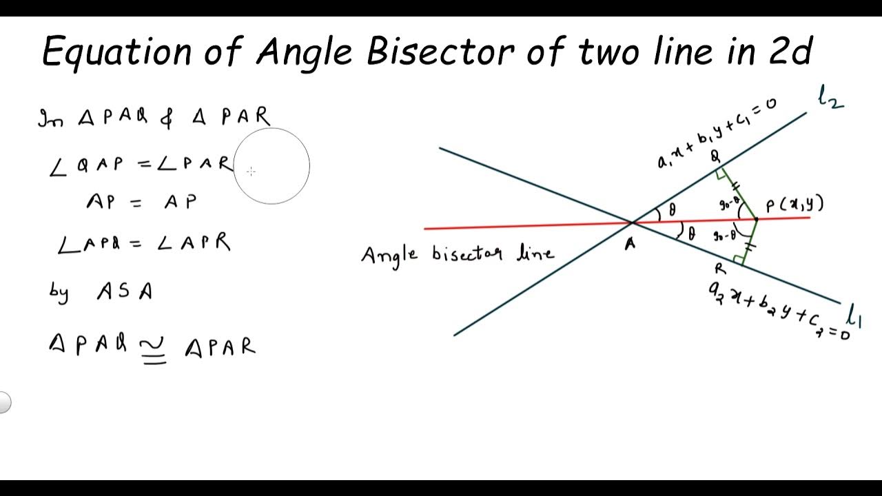 Straight lines Part 9 | Derivation of angle bisector of two lines in 2d @kamaldheeriya - YouTube