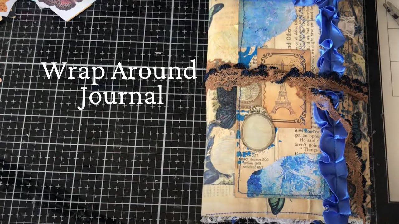 Making Grungy Wrap Around Cover Junk Journal - YouTube