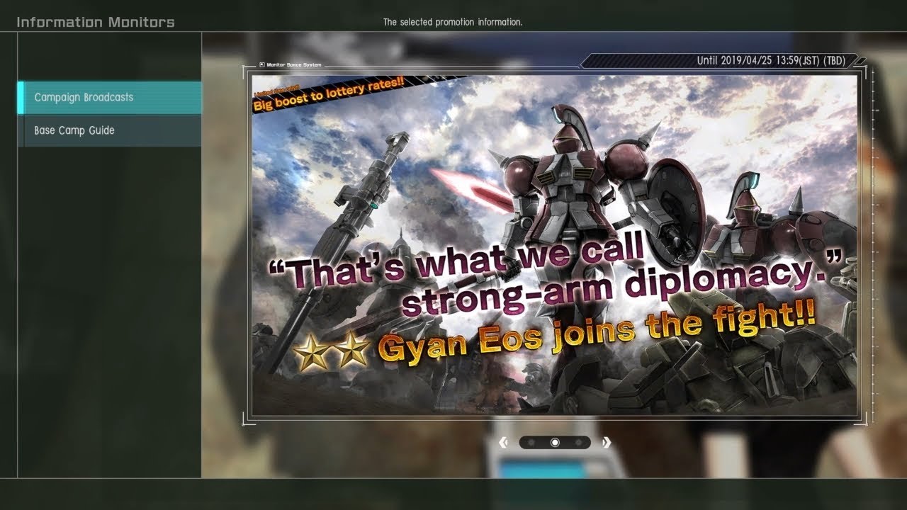 Gundam Battle Operation 2 4/18/19 Update: Gyan Eos, Step-Up 10-Spin ...