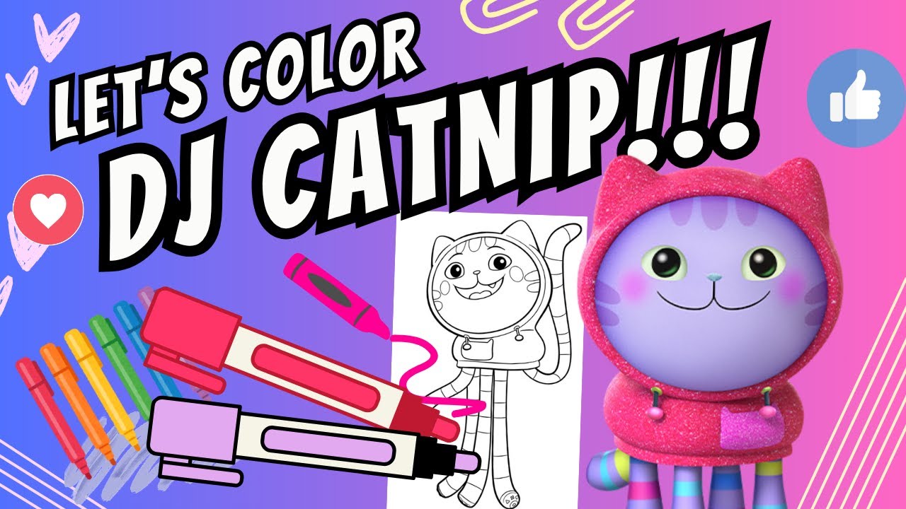 Coloring DJ Catnip! 🎧 Fun Gabby’s Dollhouse Coloring & Shading for Kids ...