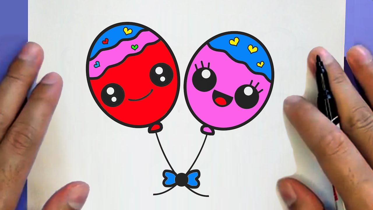 CÓMO DIBUJAR GLOBOS LINDOS, PASSO A PASSO, JACK Dibujos - YouTube