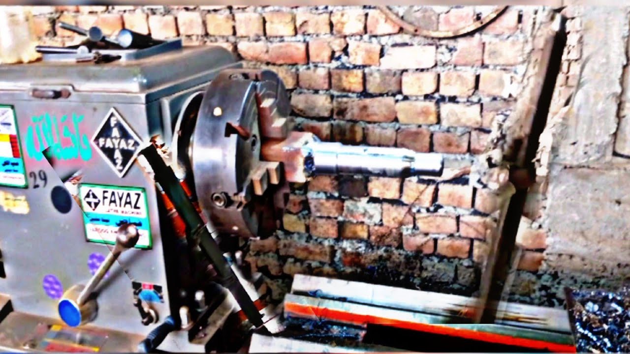 wonderful process of making feed mixer machine main shaft on lathe ...