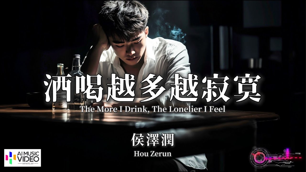 侯澤潤 - 酒喝越多越寂寞【Pinyin + Eng Sub | AI音樂視頻 | 繁體拼音英文動態字幕】Hou Ze Run 【侯泽润 ...
