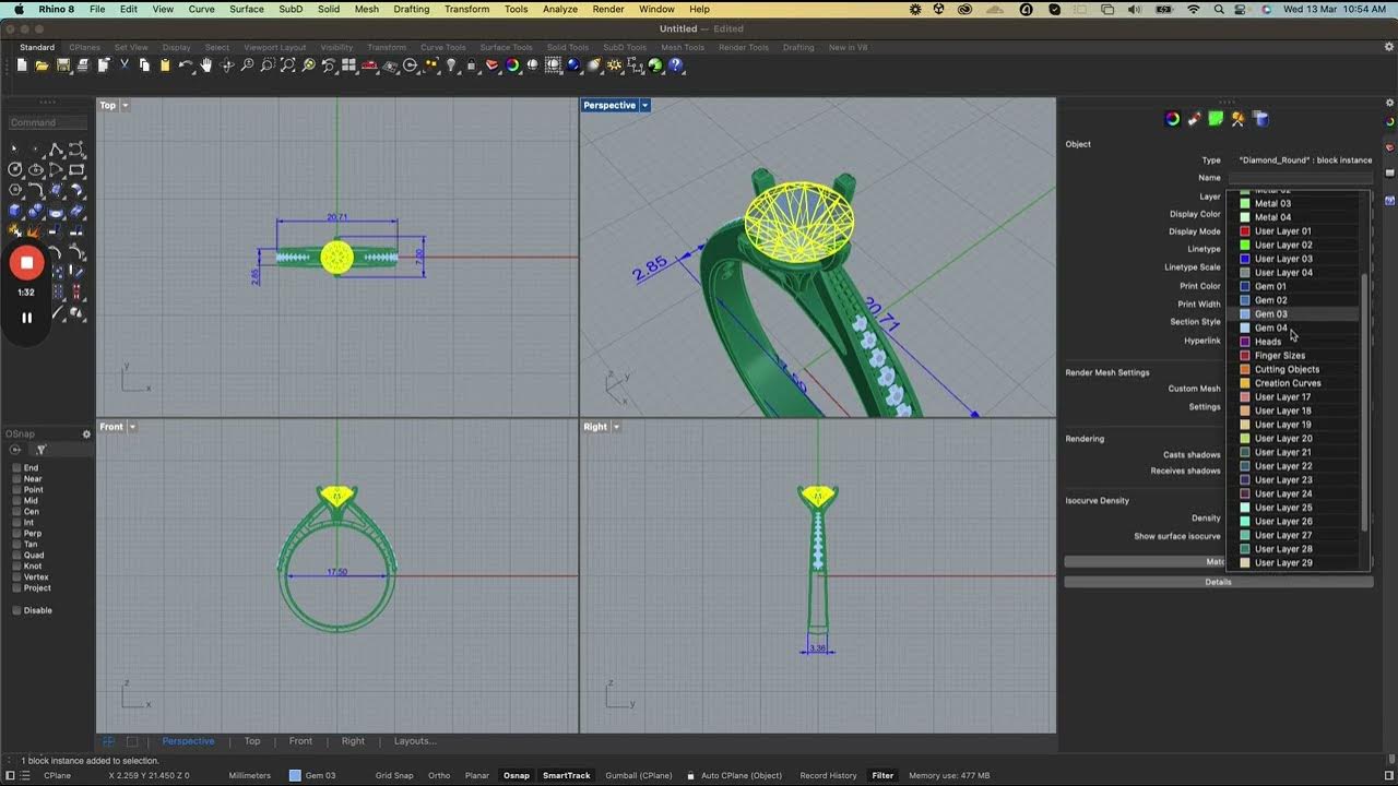 Importing and Layering 3DM Files in Rhino - YouTube