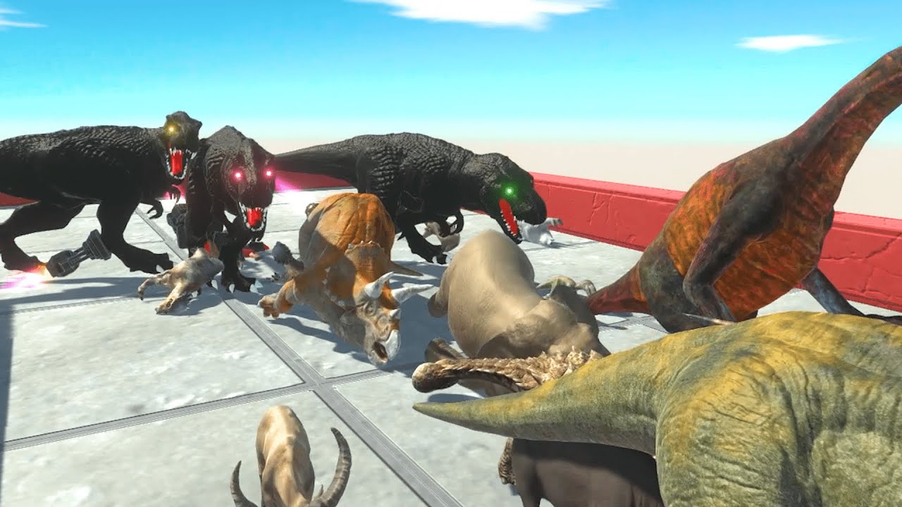 Escape from Trio Deadly T REX -Animal Revolt Battle Simulator - YouTube