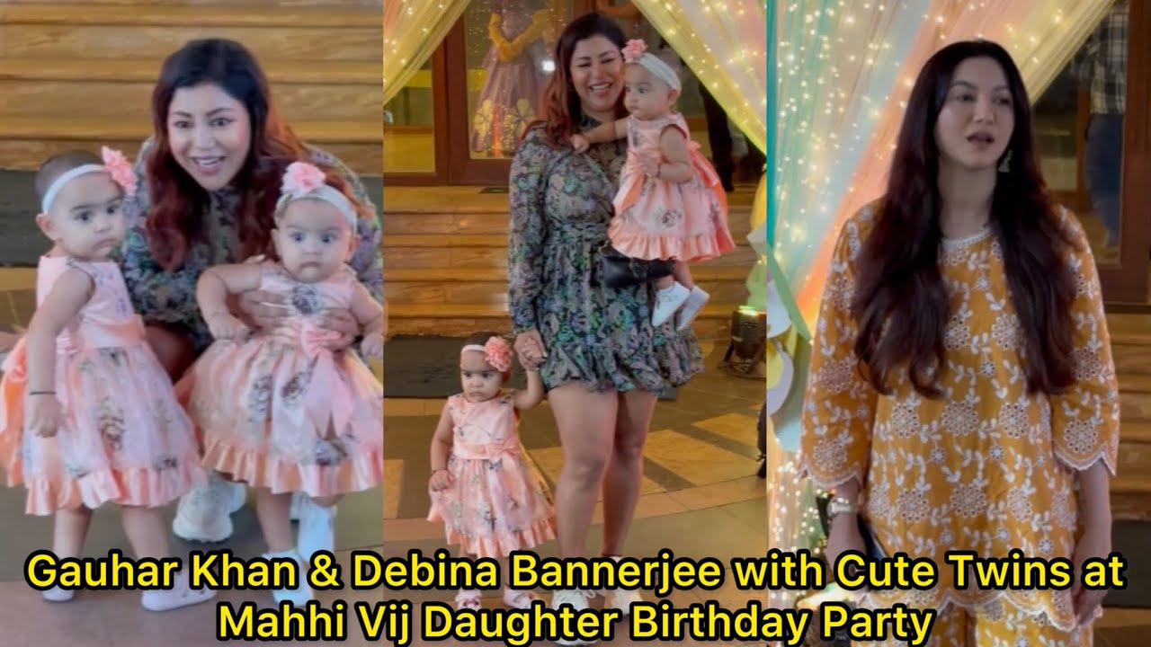 Gauhar Khan & Debina Bannerjee with Cute Twin Kids Arrives For Mahhi ...