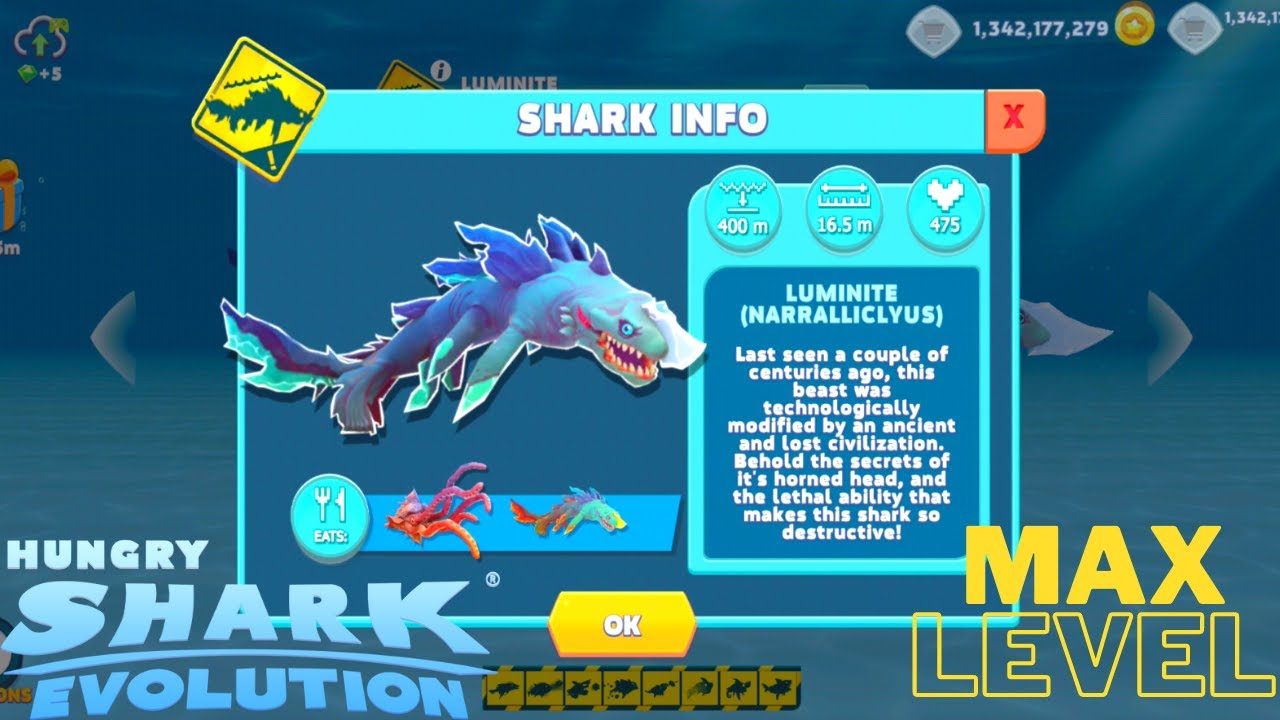 LUMINITE Max Level! || Hungry Shark Evolution - YouTube