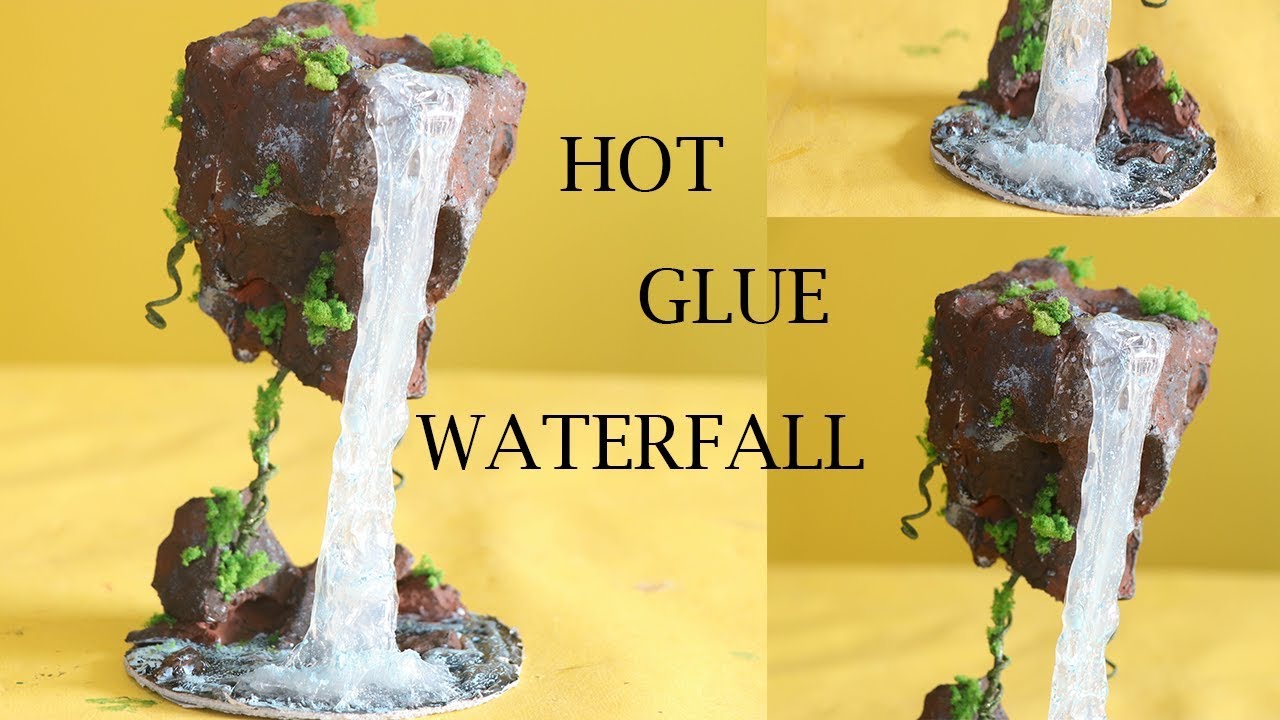 DIY HOT GLUE WATERFALL | FAIRY LAND WATERFALL | - YouTube