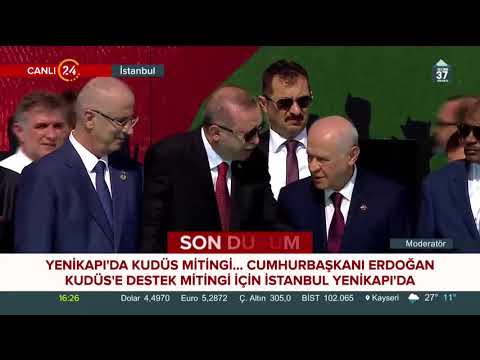 Cumhurbaşkanı Erdoğan ve MHP Genel Başkanı Bahçeli, Yenikapı'da bir arada