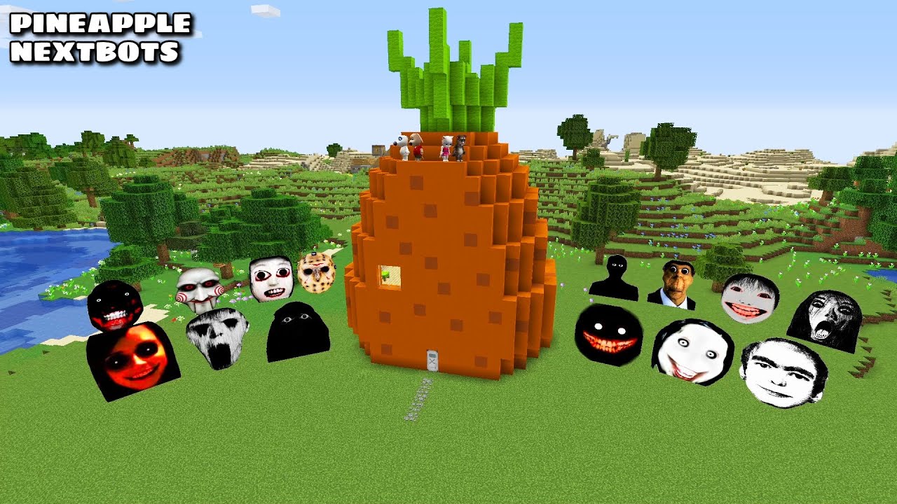 SURVIVAL PINEAPPLE SPONGEBOB HOUSE WITH 100 NEXTBOTS in Minecraft ...