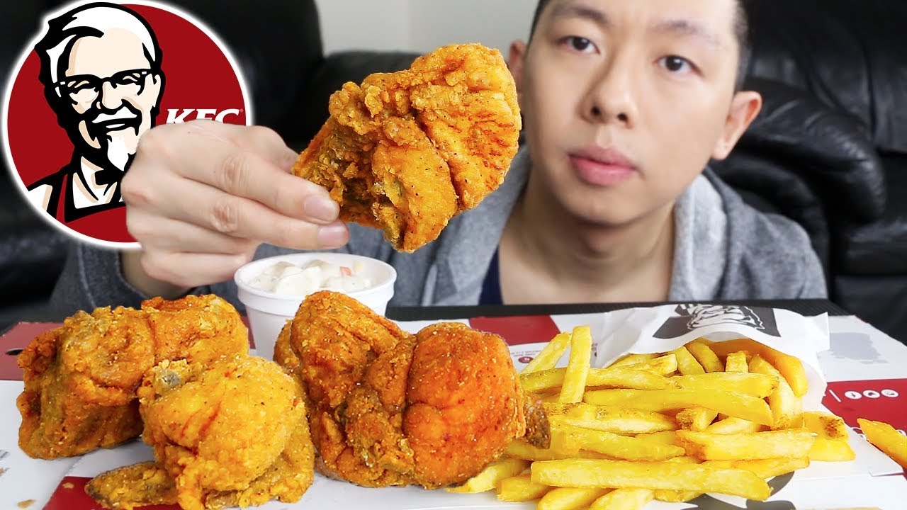 CRUNCHY KFC Chicken Mukbang + Collaboration ft. JaySMR | Fried Chicken ...