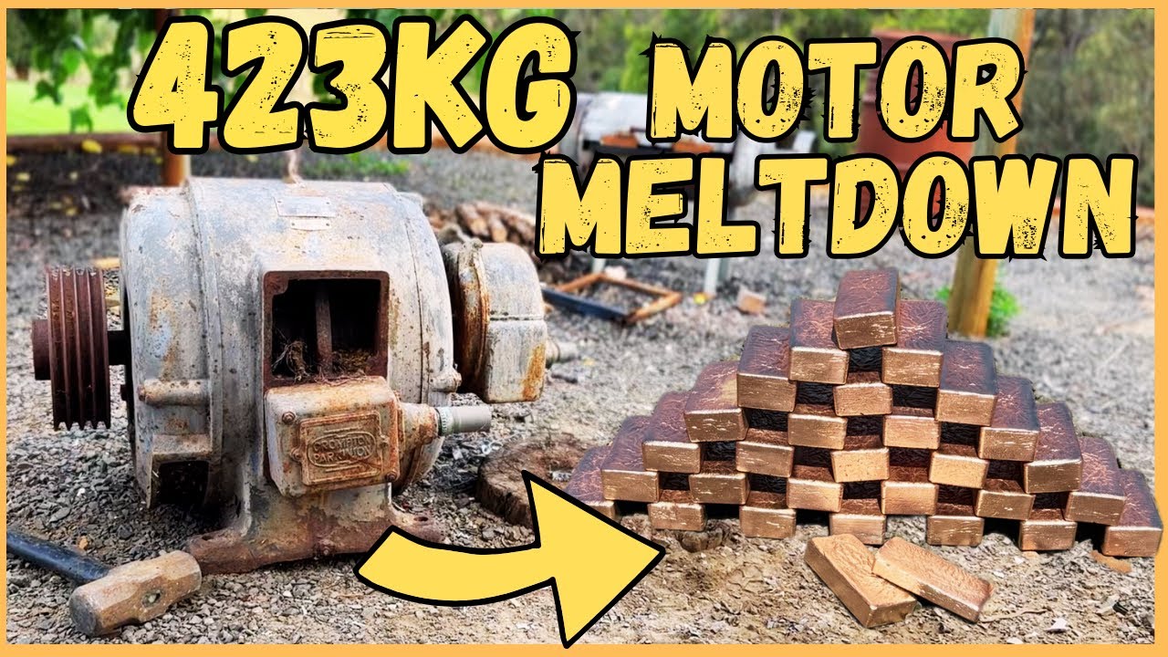 423KG Motor Melt - Huge Copper Recovery Scrapyard Salvage - ASMR Metal ...