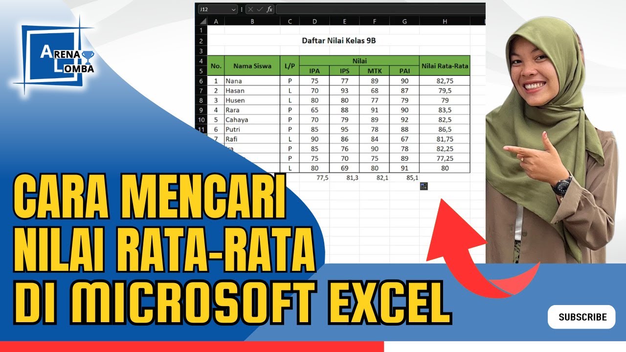 Cara Mencari Nilai Rata-Rata di Excel - YouTube