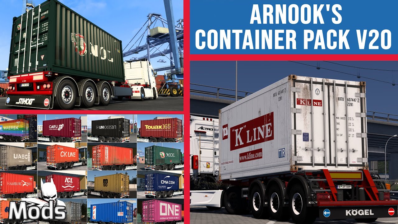 ETS2 1.54 ★ ARNOOK'S CONTAINER PACK V20 | Euro Truck Simulator 2 Mods - YouTube