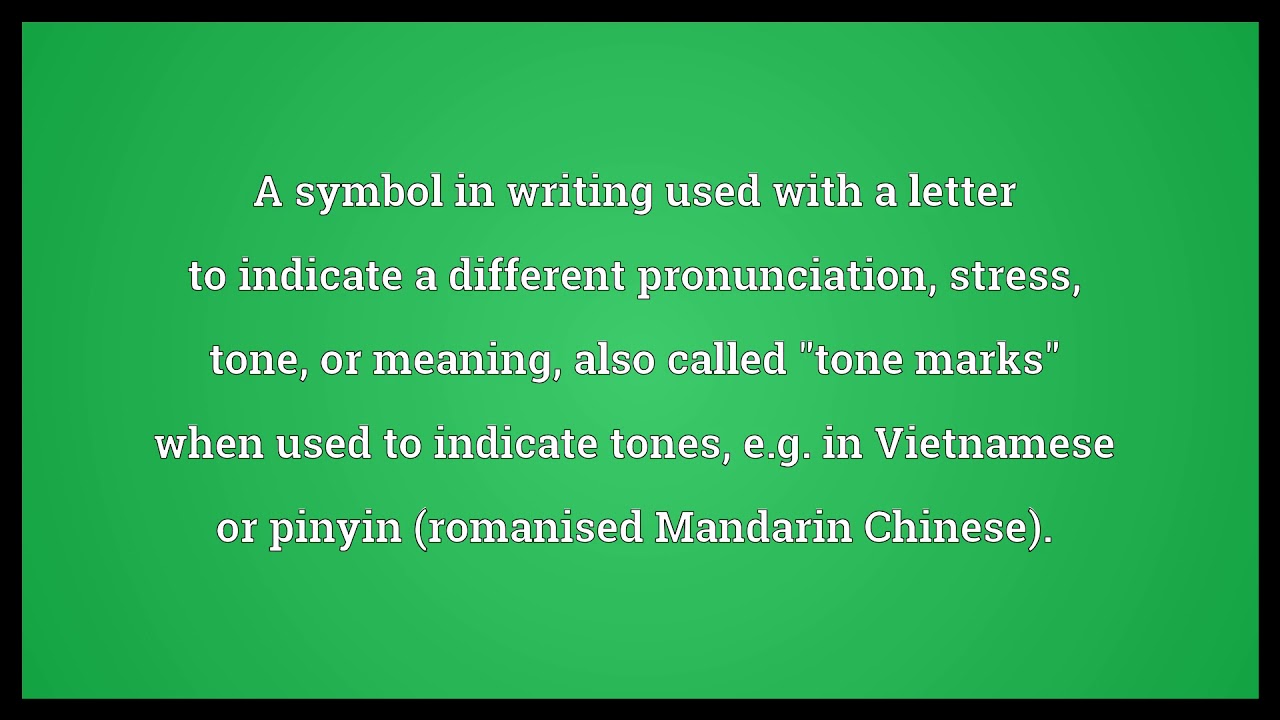 Diacritical mark Meaning - YouTube