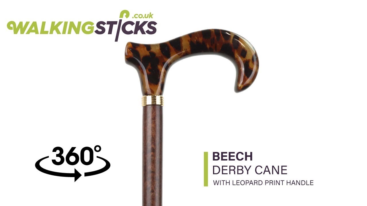 Beech Derby Cane with Leopard Print Handle - YouTube
