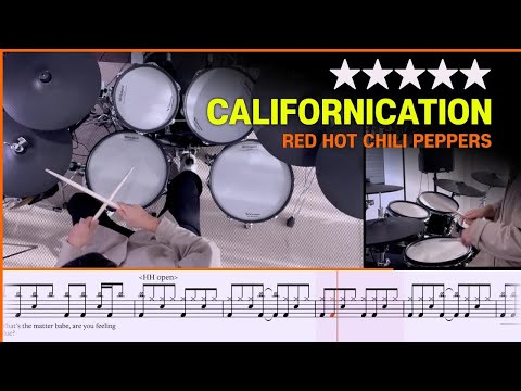 [Lv.14+]  Californication - Red Hot Chili Peppers (★★★★★) Drum Cover with Sheet Music