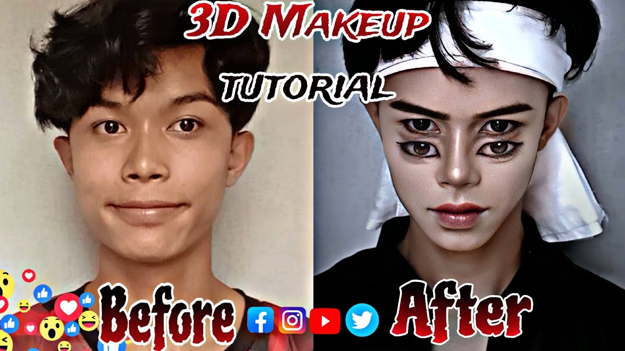 3D makeup tutorial 😊,#subscribe #makeup #3d - YouTube