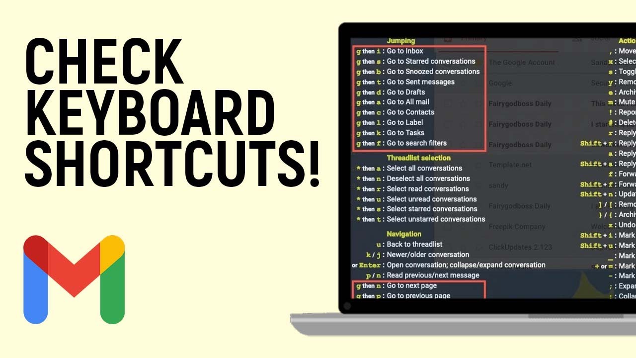 How to Check all Gmail Shortcuts - YouTube