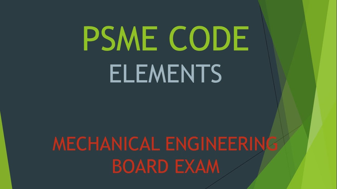 PSME CODE Elements 2 - YouTube