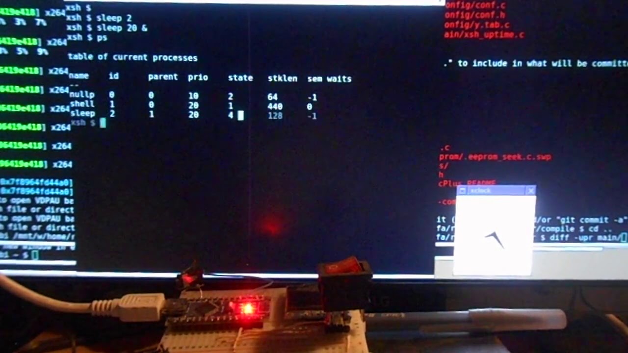 xinu-avr - the Xinu OS for AVR atmega328p devices (e.g. Arduino) - YouTube